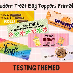 Student Treat Tags - Editable Testing Themed Treat Bag Toppers for ...