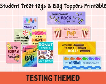 Student Treat Tags - Editable Testing Themed Treat Tags for Students - Etsy
