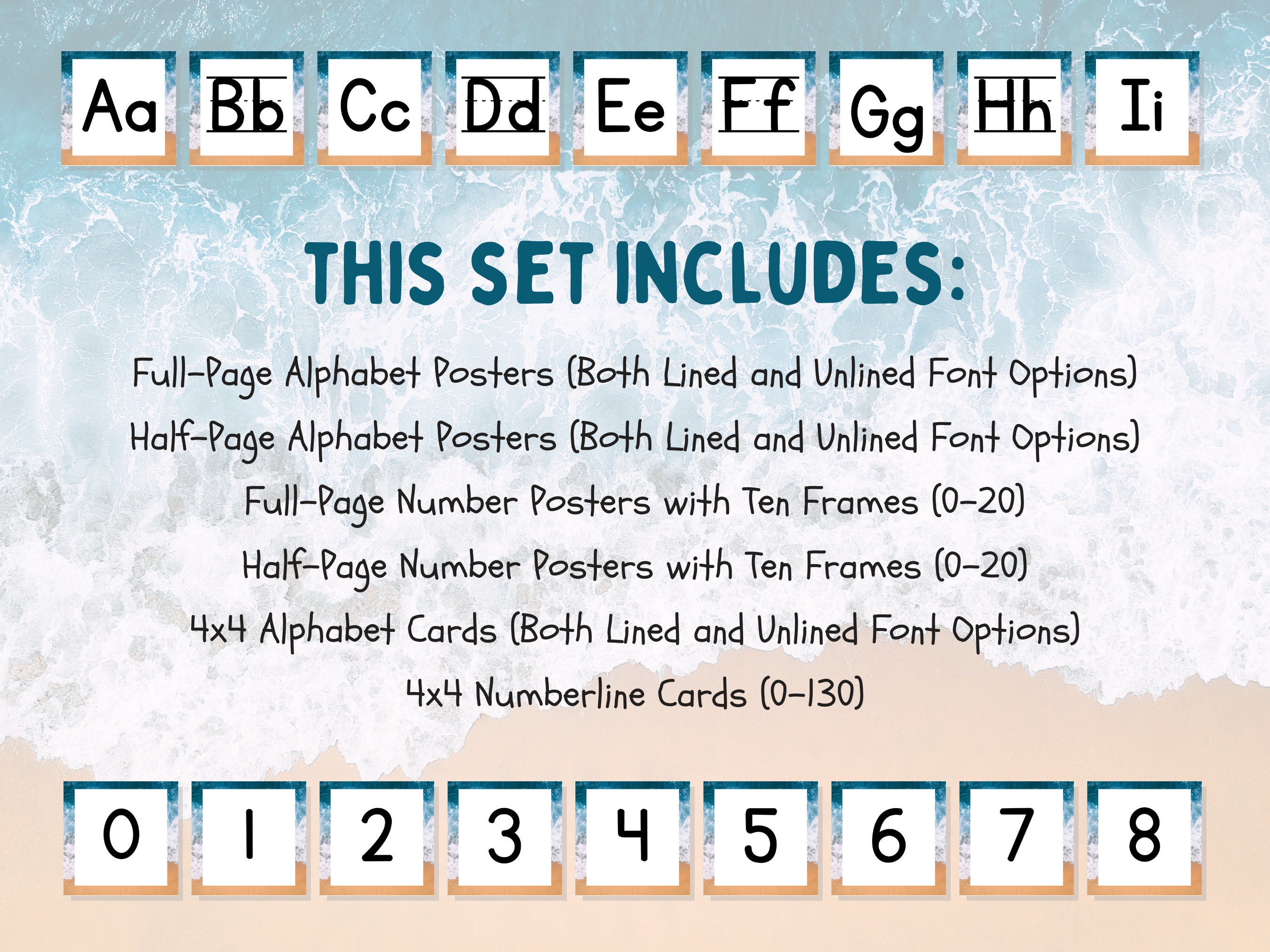 Beach Themed Alphabet and Number Posters for Primary Classrooms - 3 ...