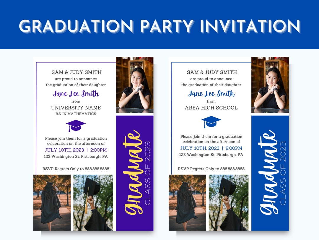 Editable Graduation Party Invitation Template (digital Download) - Etsy