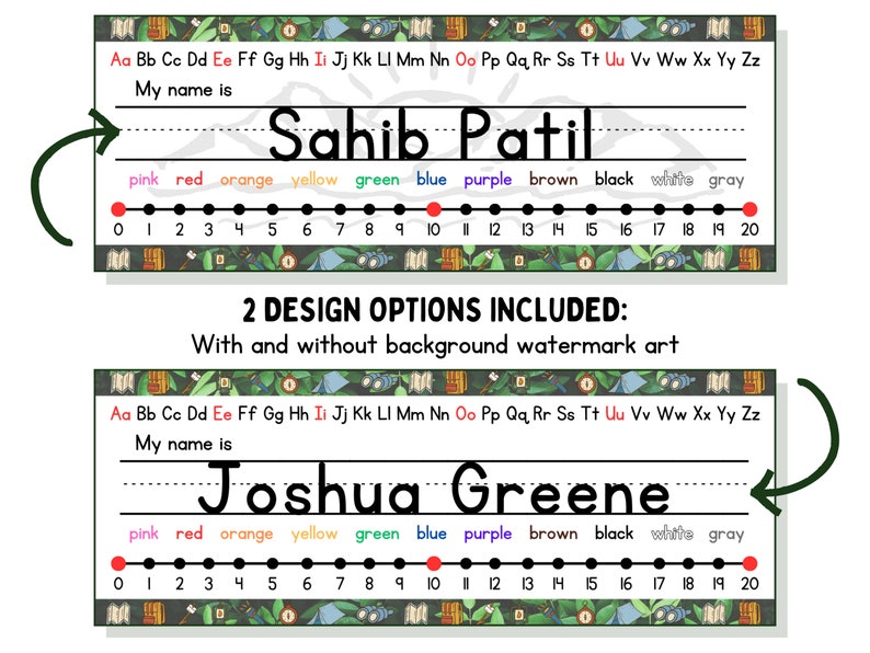 Camping Themed Desk Name Tags for Primary Students - Editable Version ...