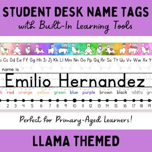Llama Themed Desk Name Tags for Primary Students - Editable Version ...