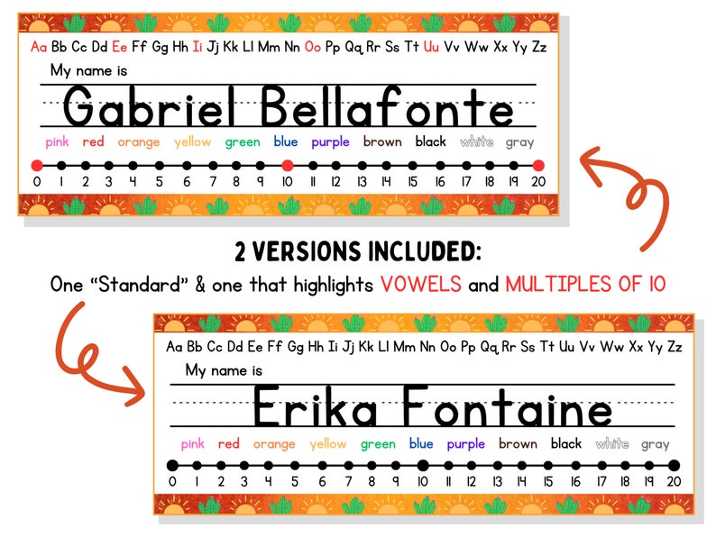 Desert Themed Desk Name Tags for Primary Students - Editable Version ...