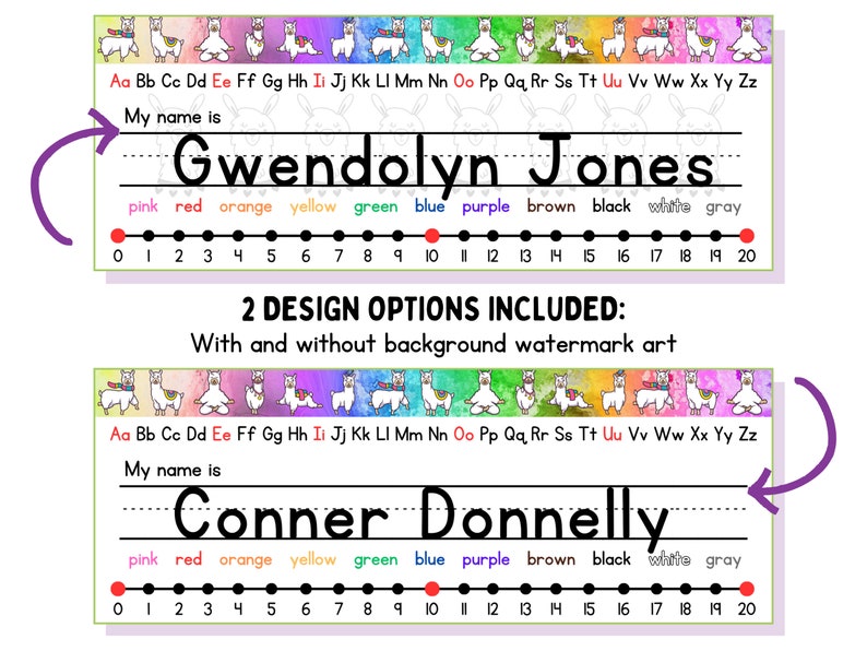 Llama Themed Desk Name Tags for Primary Students - Editable Version ...