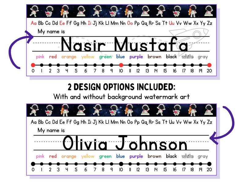 Outer Space Themed Desk Name Tags for Primary Students - Editable ...