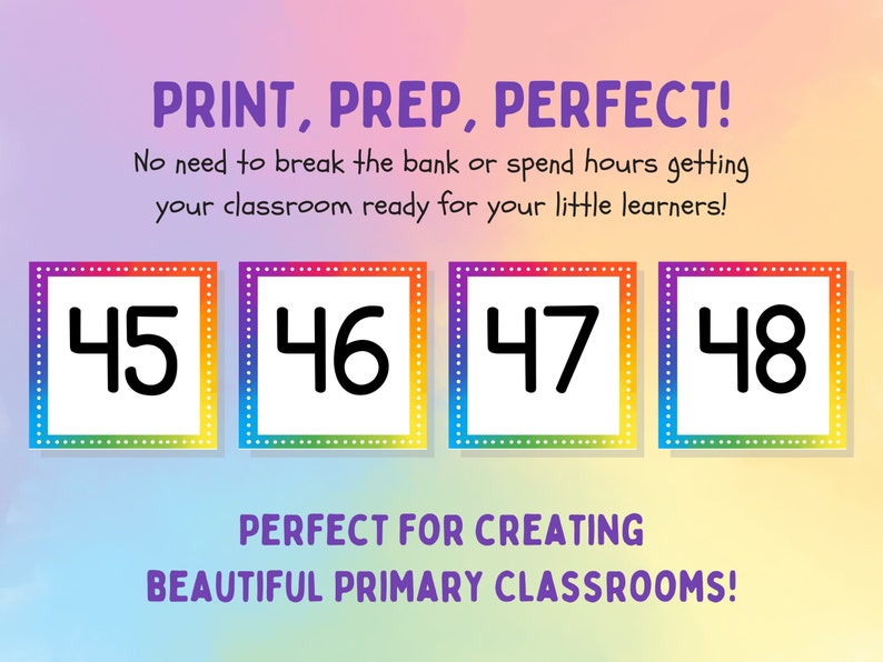 Rainbow Themed Alphabet and Number Posters for Primary Classrooms - 3 ...
