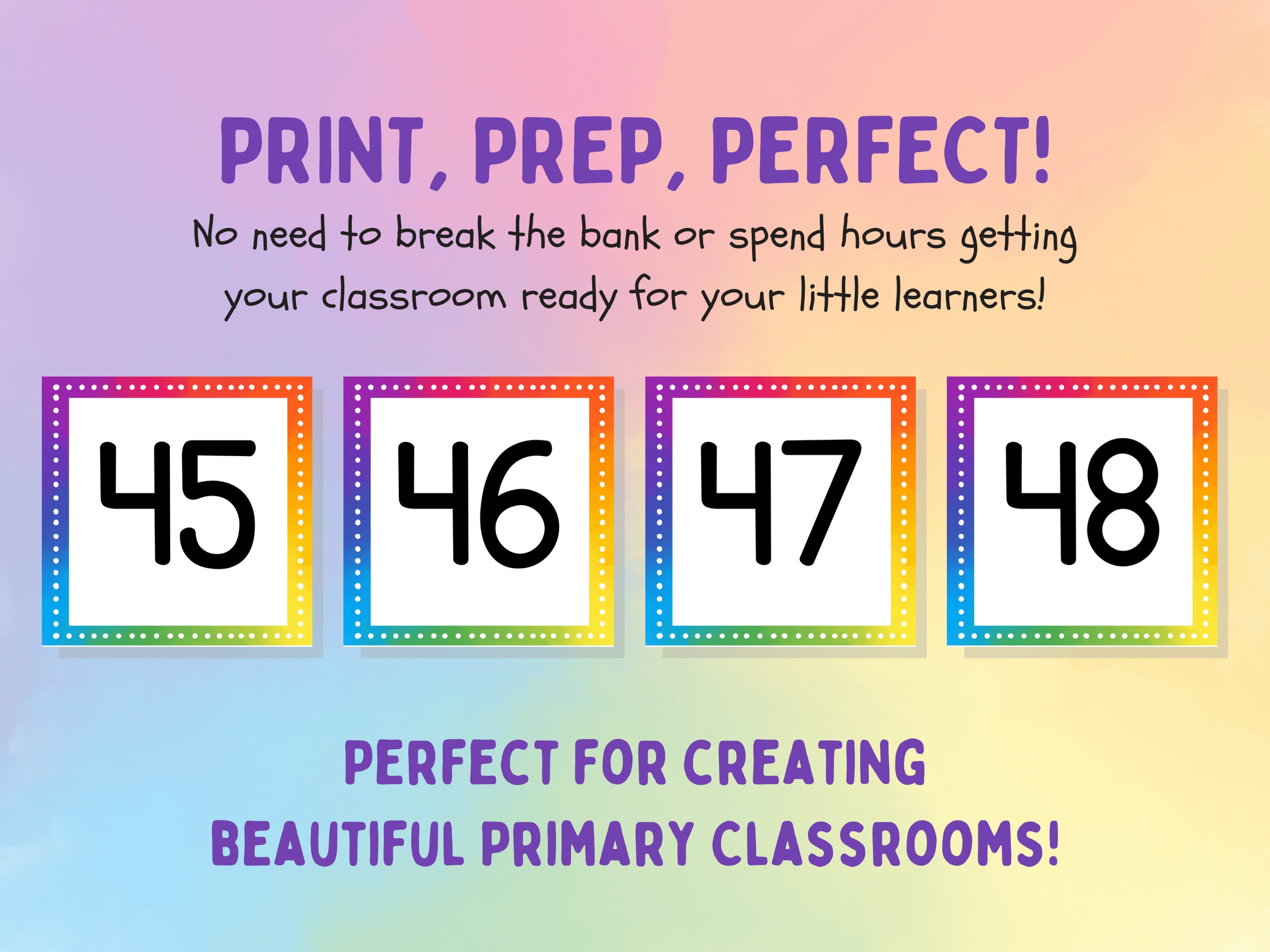 Rainbow Themed Alphabet and Number Posters for Primary Classrooms - 3 ...