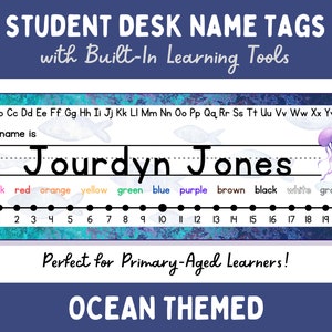 Ocean Themed Desk Name Tags for Primary Students - Editable Version ...