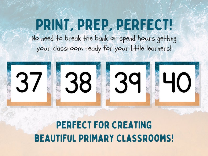 Beach Themed Alphabet and Number Posters for Primary Classrooms - 3 ...