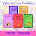 Printable Valentines - Fun Food Theme Editable Valentine Cards Set - Etsy