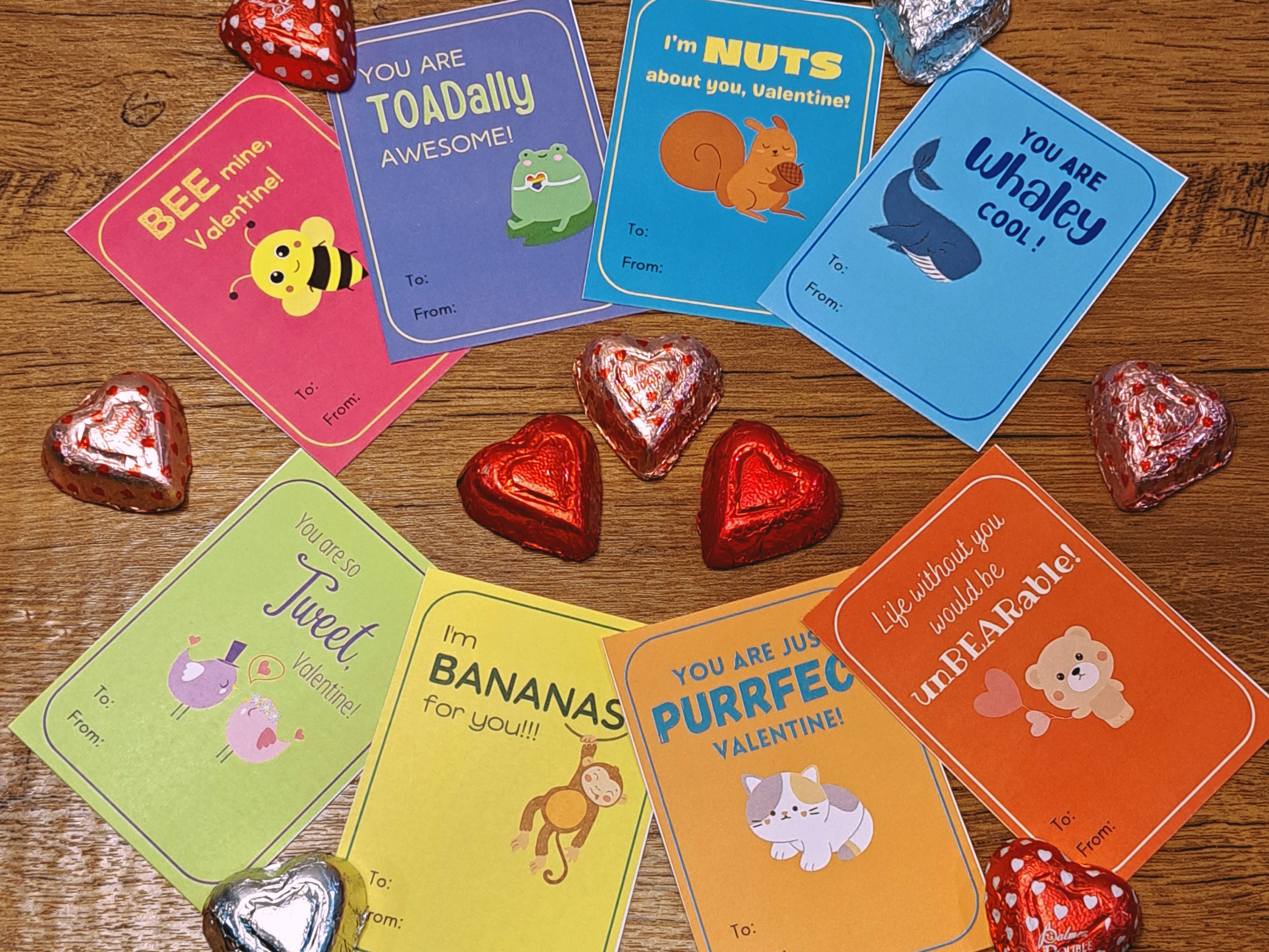 Printable Valentines - Adorable Animal Theme Editable Valentine Cards ...