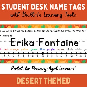 Desert Themed Desk Name Tags for Primary Students - Editable Version ...