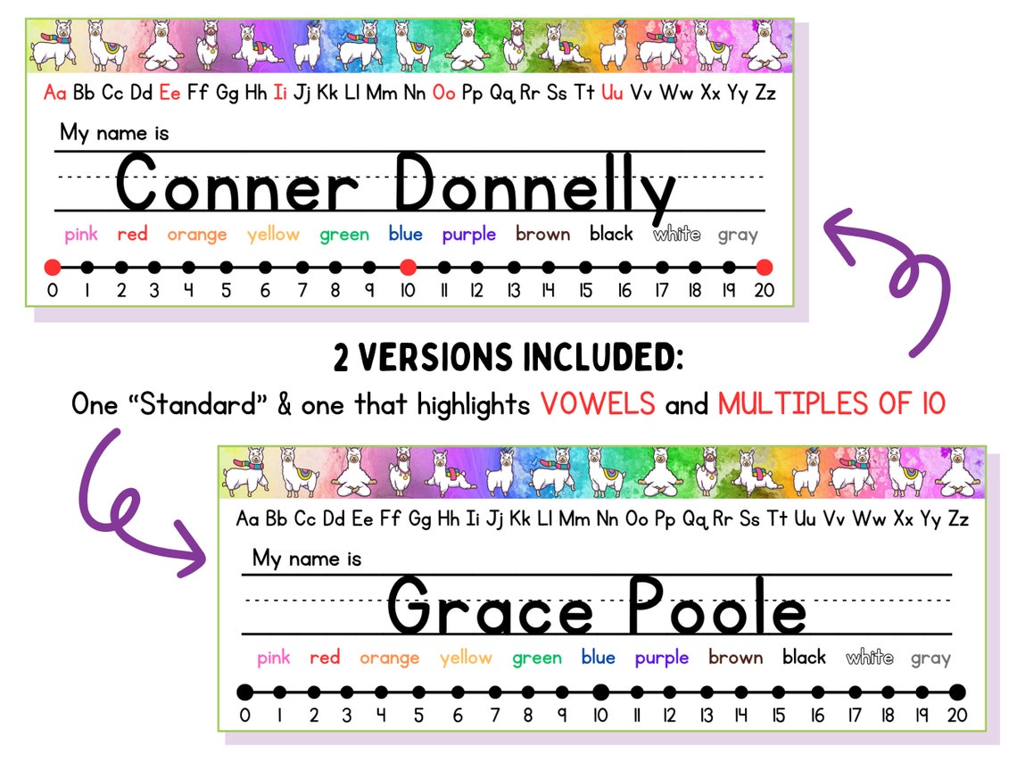Llama Themed Desk Name Tags for Primary Students - Editable Version ...
