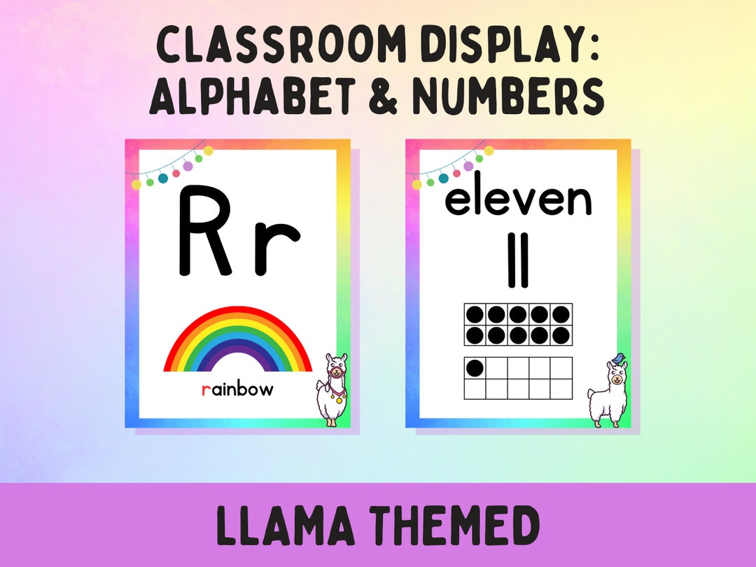 Llama Themed Alphabet and Number Posters for Primary Classrooms - 3 ...