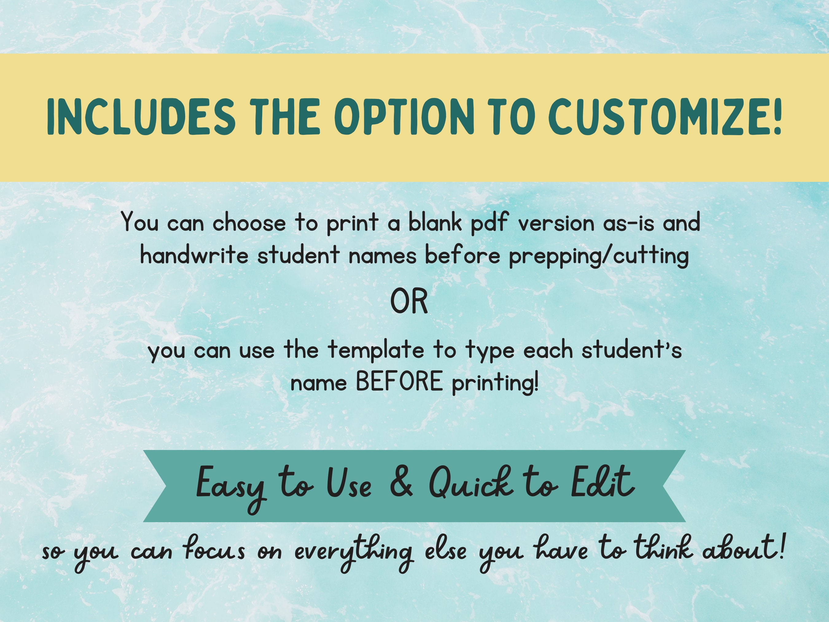 Beach Themed Desk Name Tags for Primary Students Editable Version ...