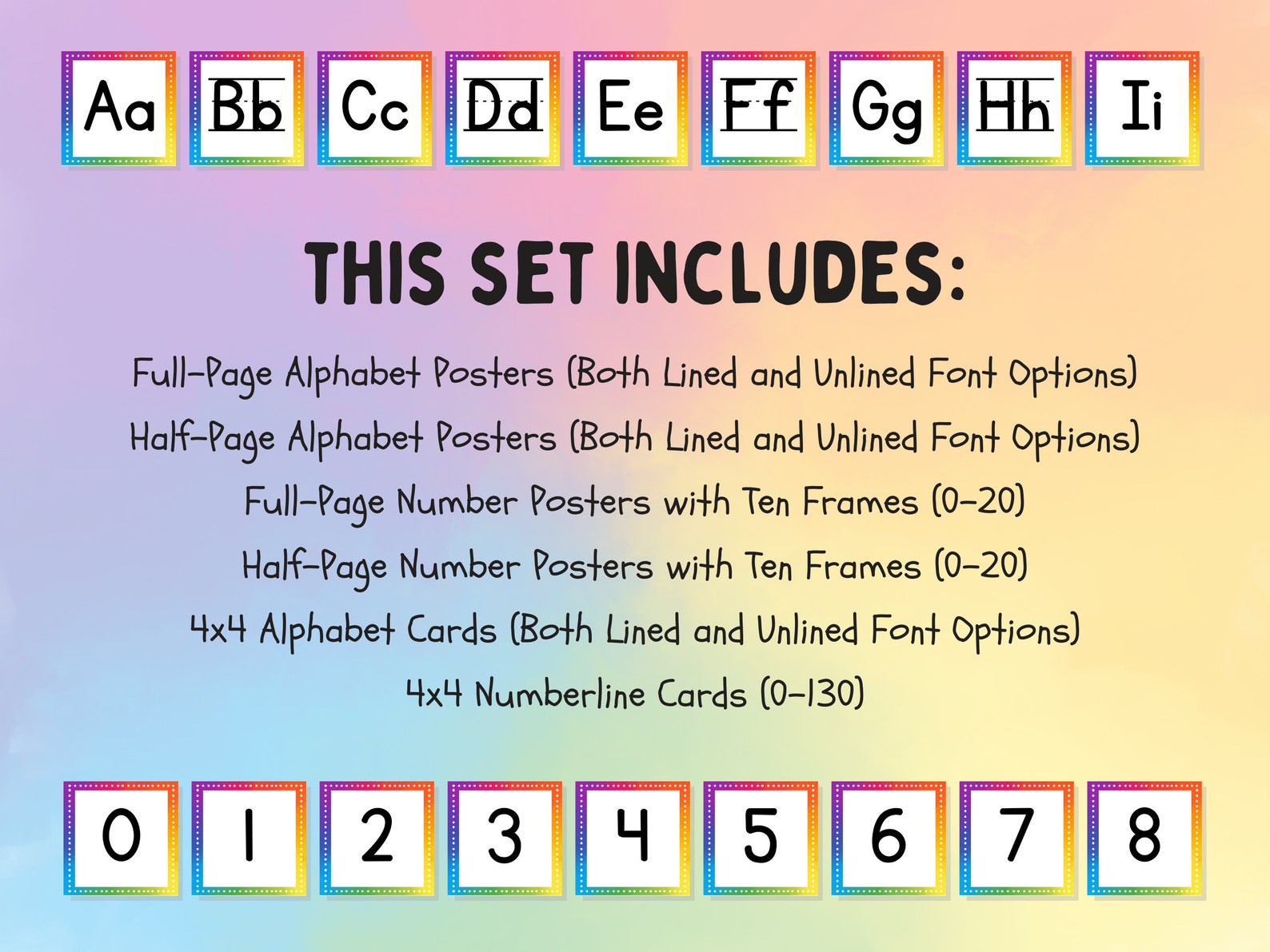 Rainbow Themed Alphabet and Number Posters for Primary Classrooms - 3 ...