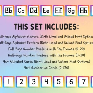 Rainbow Themed Alphabet and Number Posters for Primary Classrooms - 3 ...