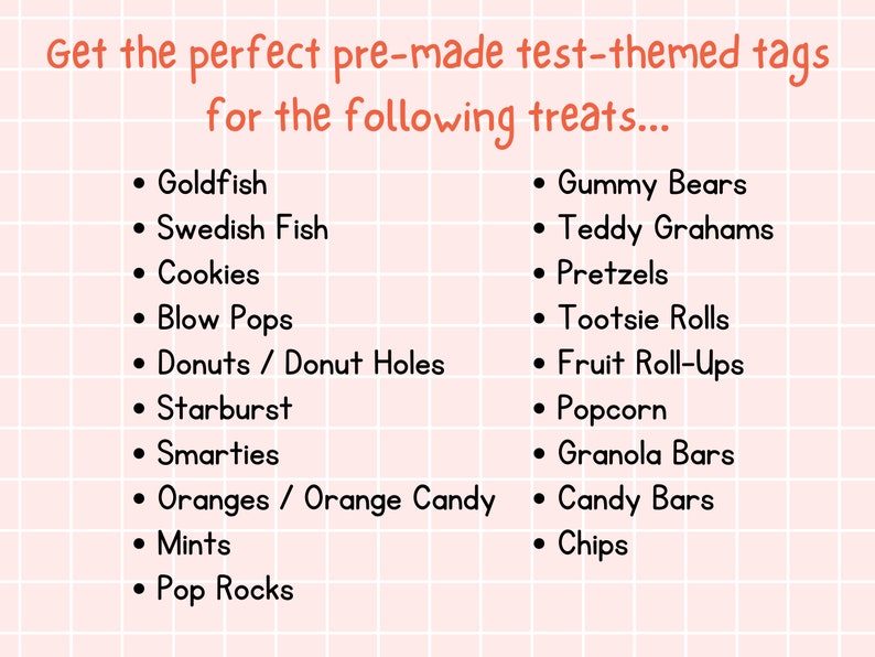 Student Treat Tags - Editable Testing Themed Treat Bag Toppers for ...
