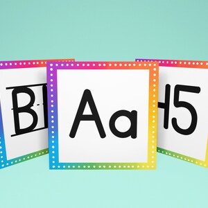 Rainbow Themed Alphabet and Number Posters for Primary Classrooms - 3 ...