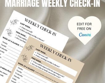 Digital Weekly Check in Template - Etsy