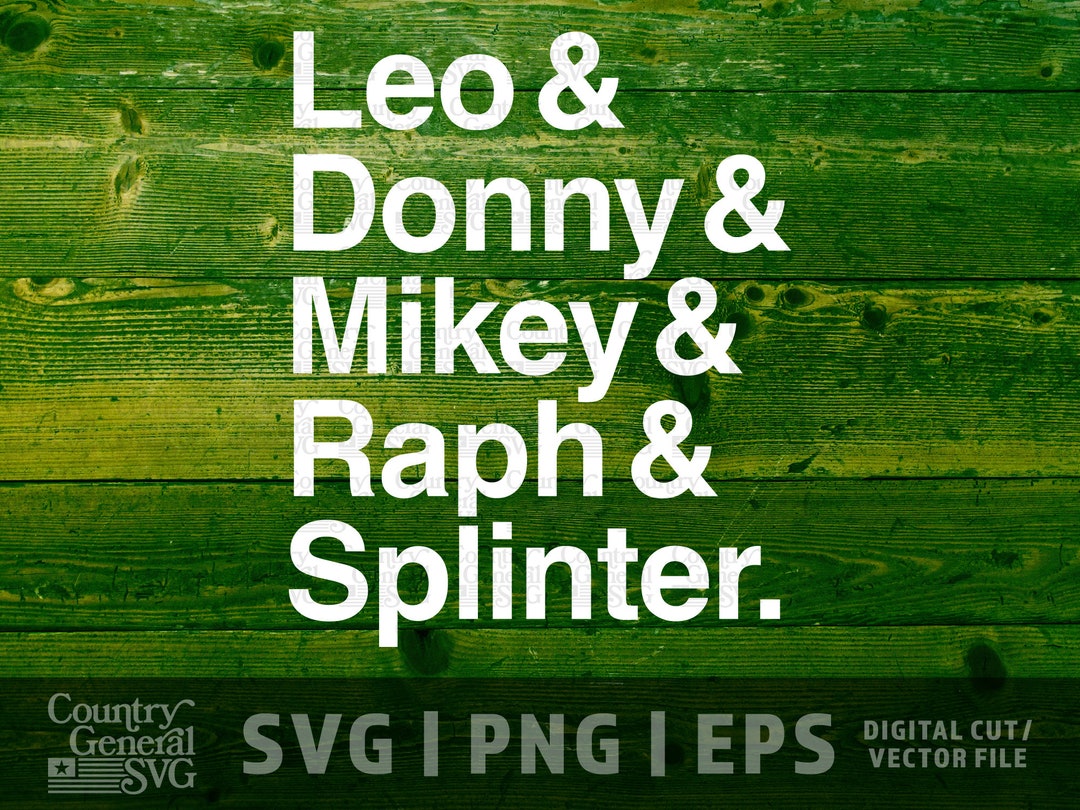 Classic Cartoon Names SVG PNG Eps, Colorful Turtle Squad Svg, Turtle ...