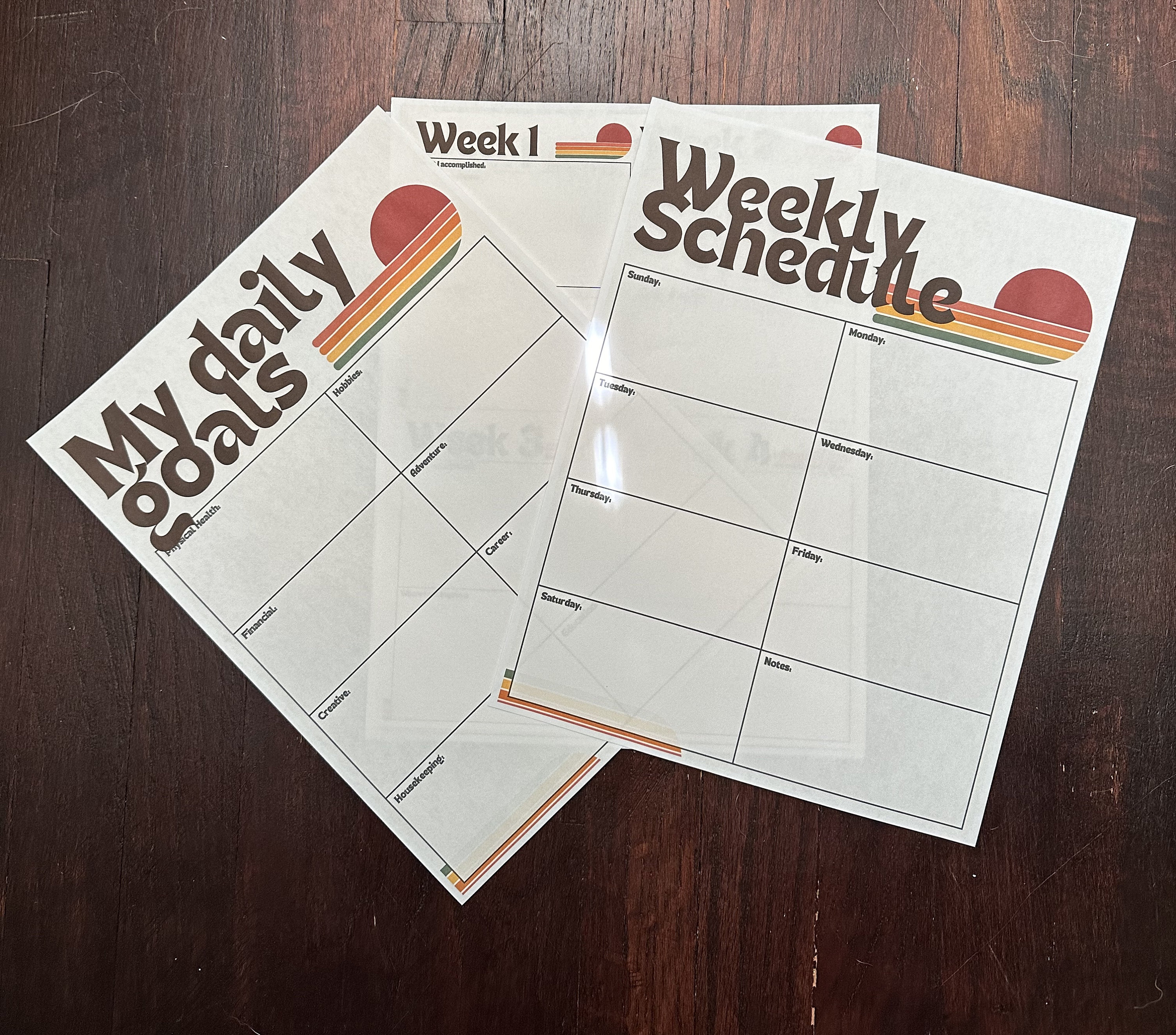 70s Retro Weekly Planner Packet - Etsy