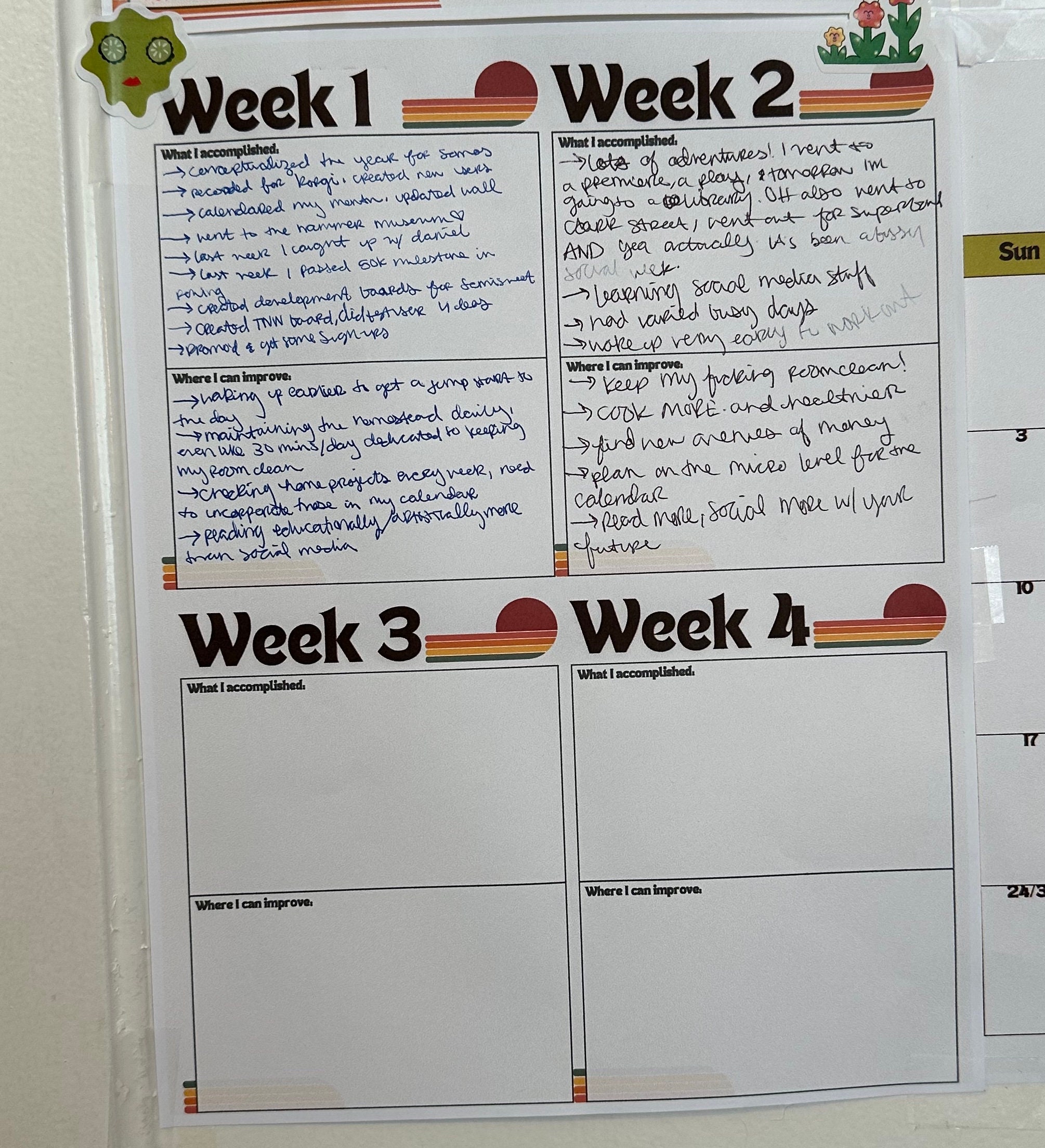 70s Retro Weekly Planner Packet - Etsy