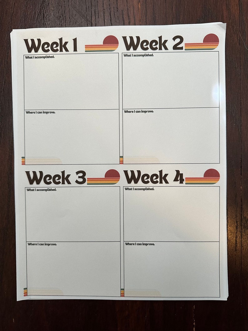 70s Retro Weekly Planner Packet - Etsy