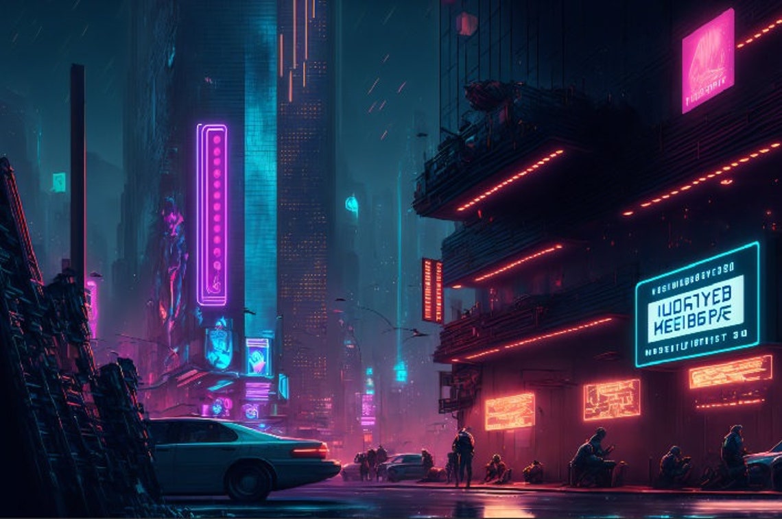 Cyberpunk Style Wallpaper - Etsy