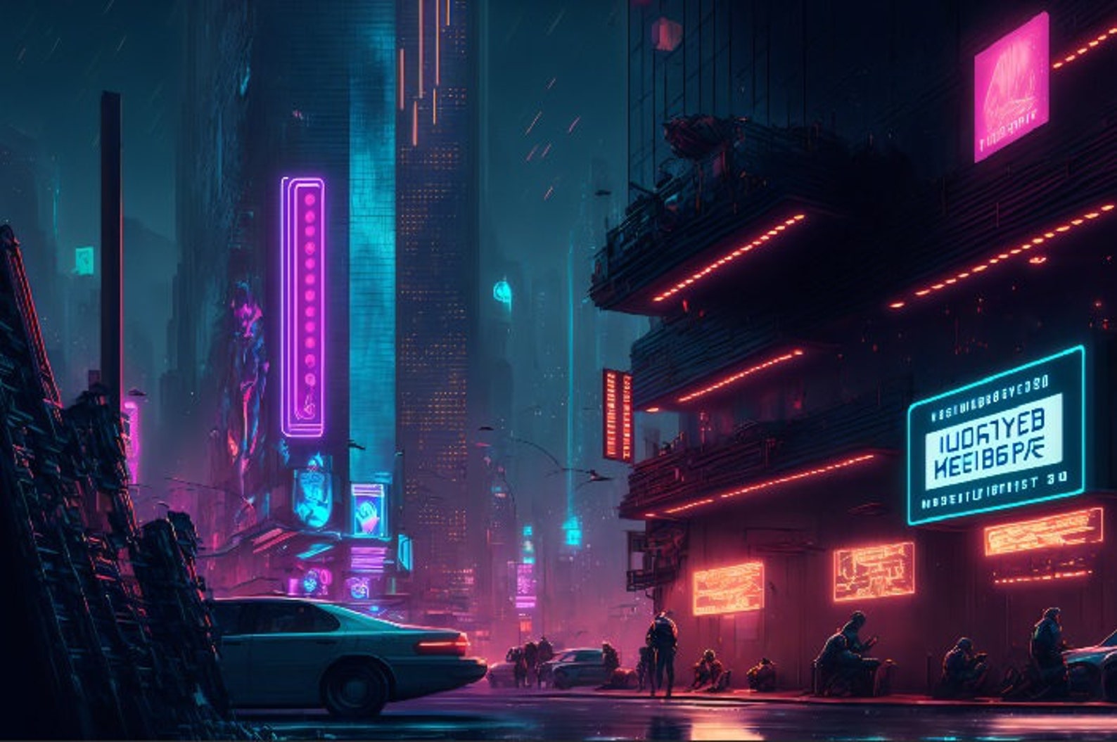 Cyberpunk Style Wallpaper - Etsy