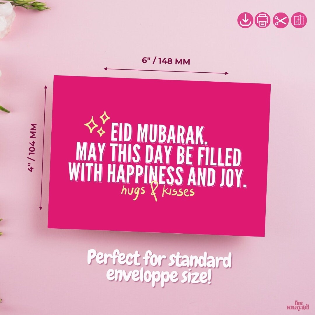 Eid Card Bundle, Happy Eid, Printable, Digital Download, 4x6, 104x148mm ...