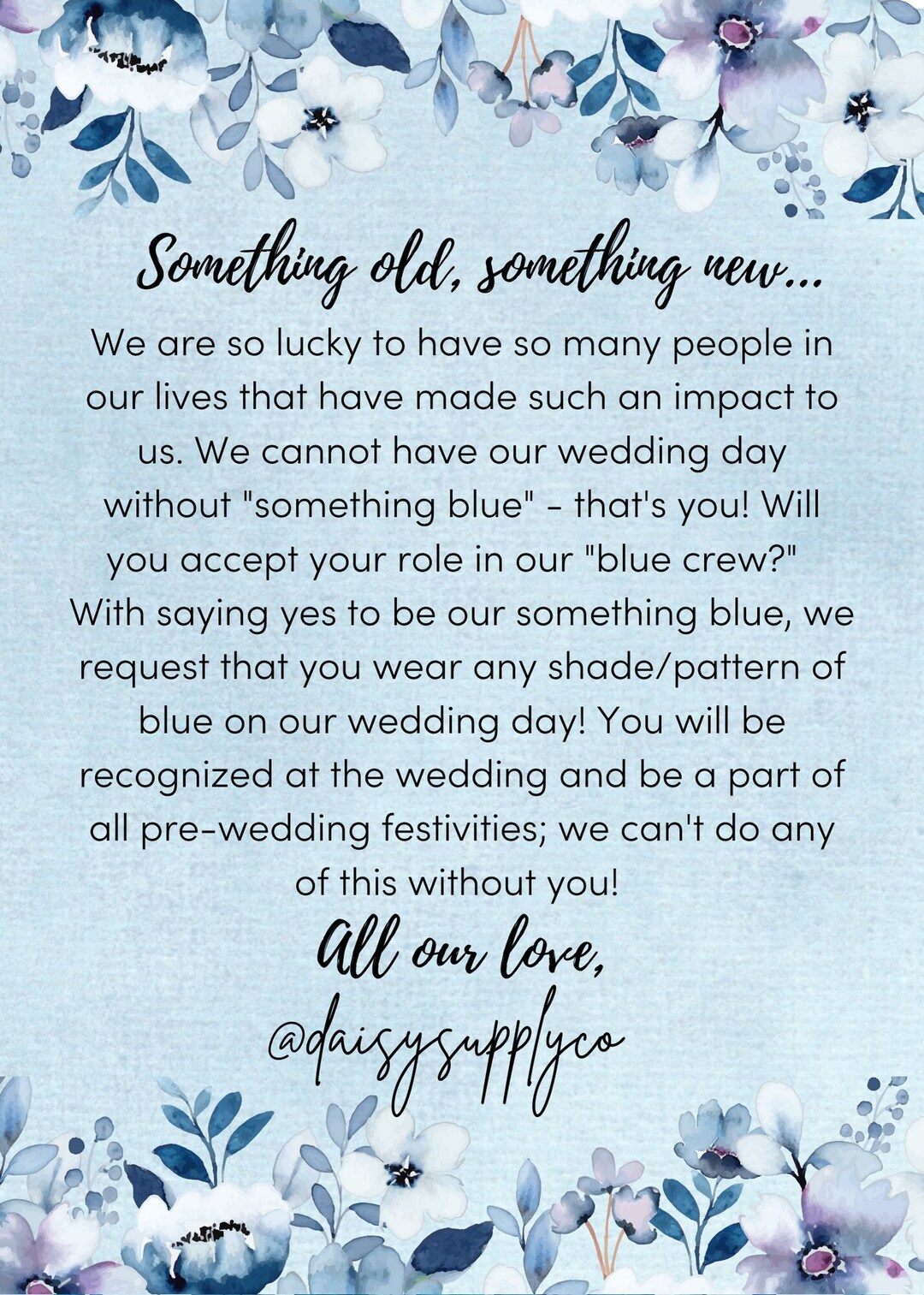 Something Blue Crew Wedding Party Proposal - Etsy