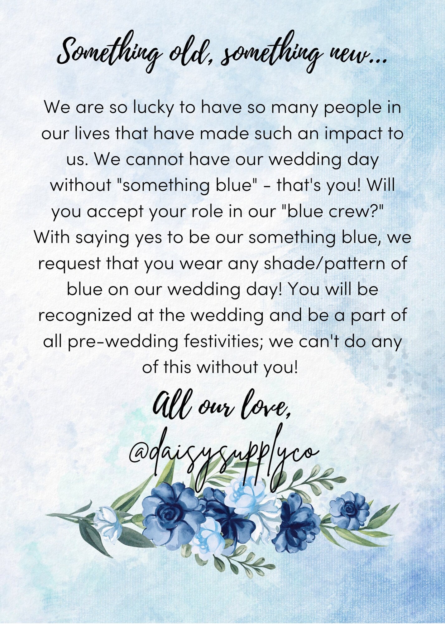 Something Blue Crew Wedding Party Proposals - Etsy