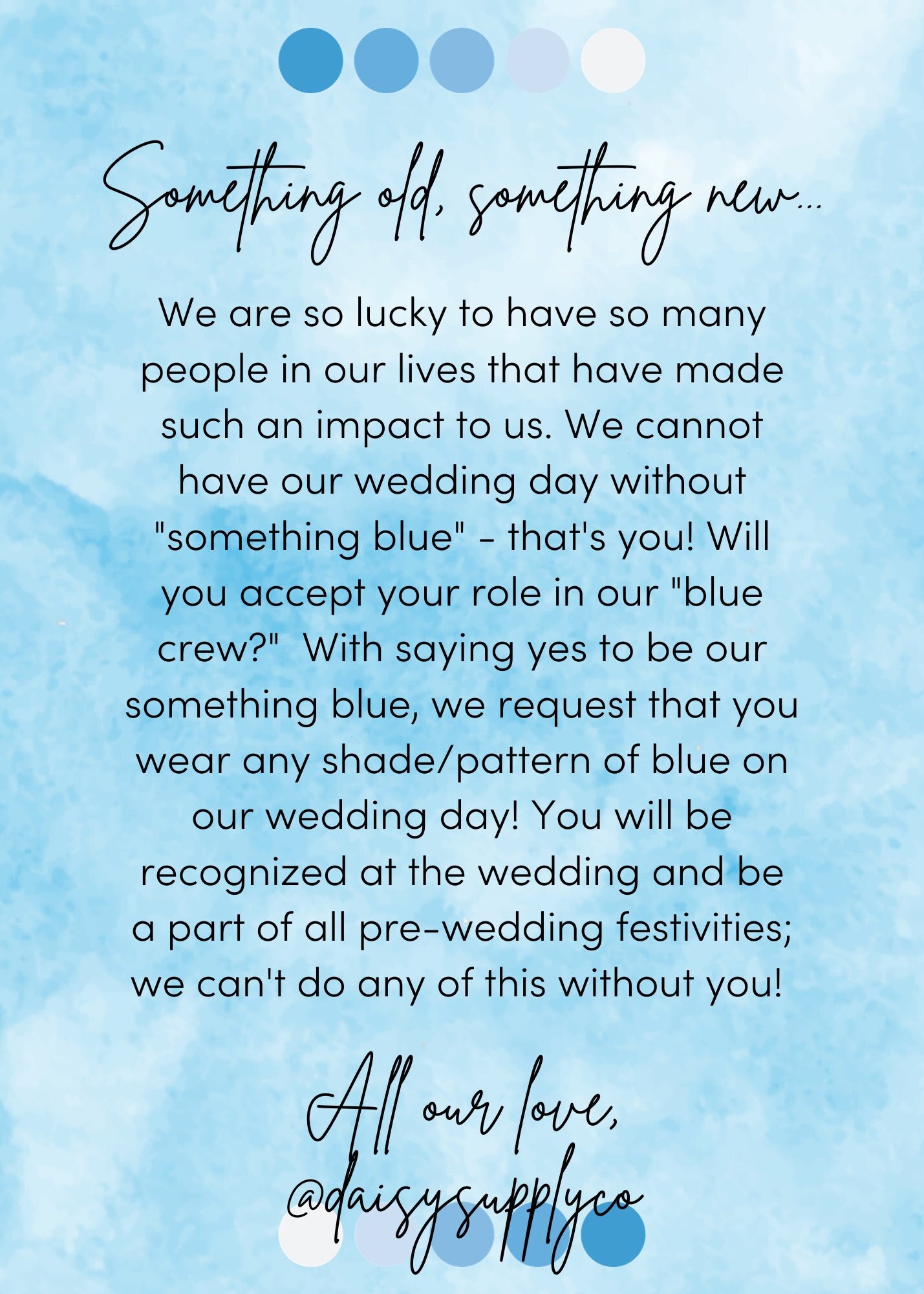 Something Blue Crew Wedding Party Proposal - Etsy