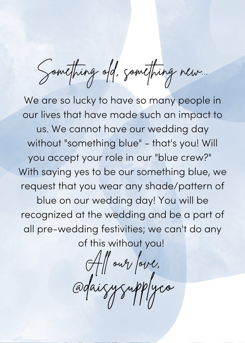Something Blue Crew Wedding Party Proposal - Etsy