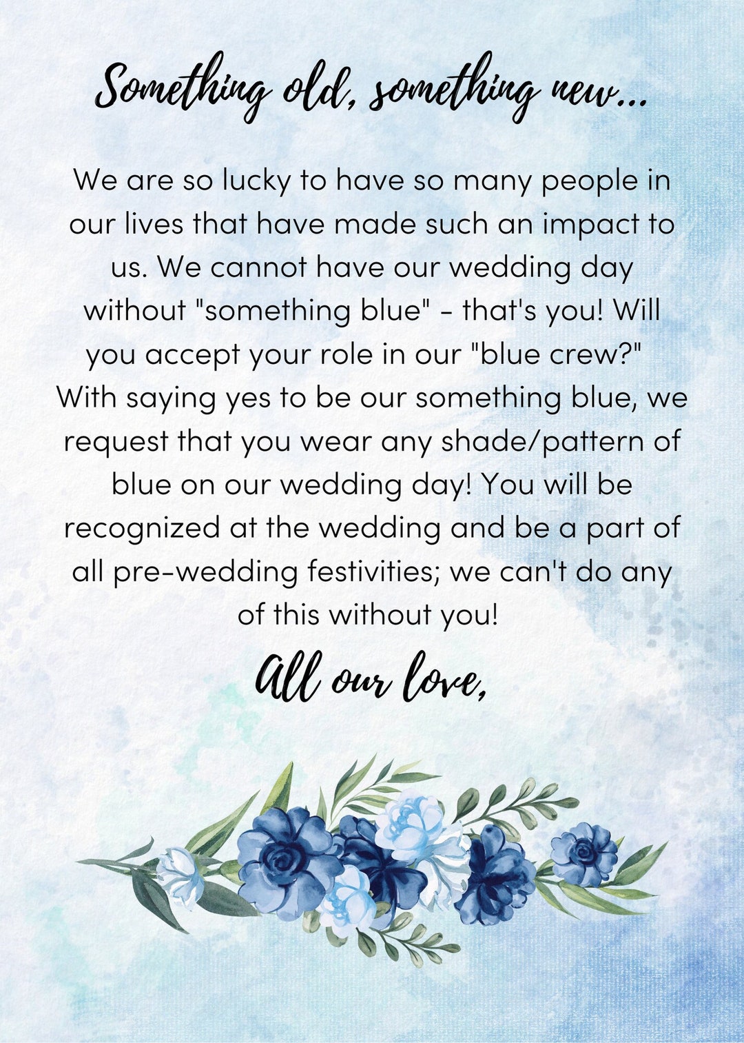 Something Blue Crew Wedding Party Proposals - Etsy