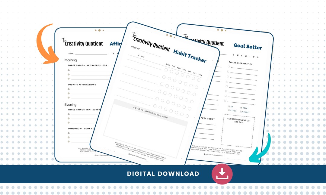 The Creativity Quotient Habit Goal and Affirmation Bundle for Creative ...