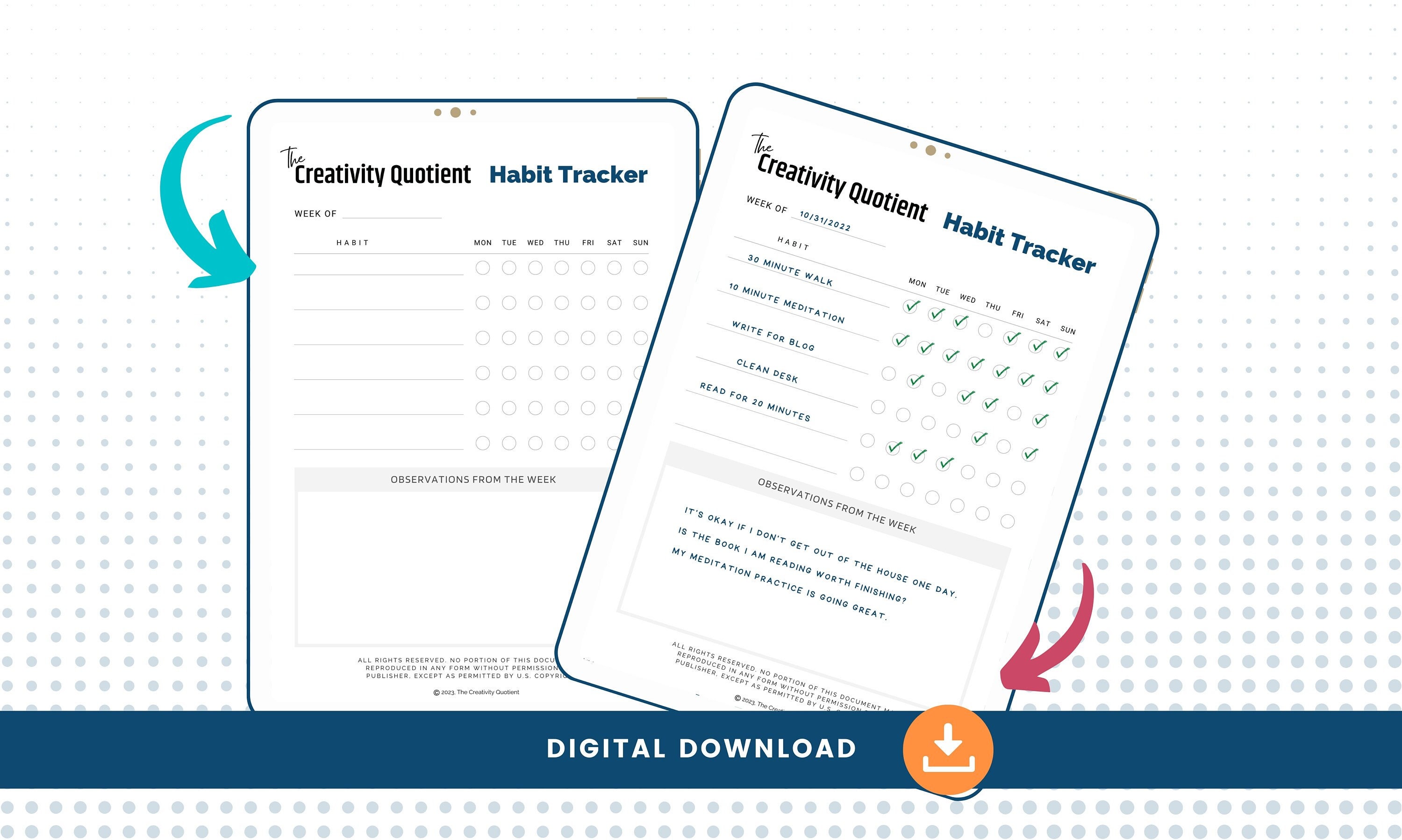 Habit Tracker for Creative Career - Digital Download One Page PDF - Etsy