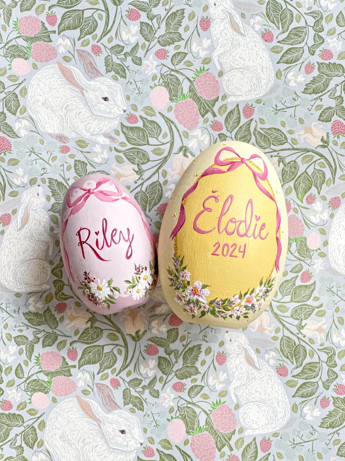 Hand-painted Ostrich-sized Monogrammed Easter Eggs - Etsy