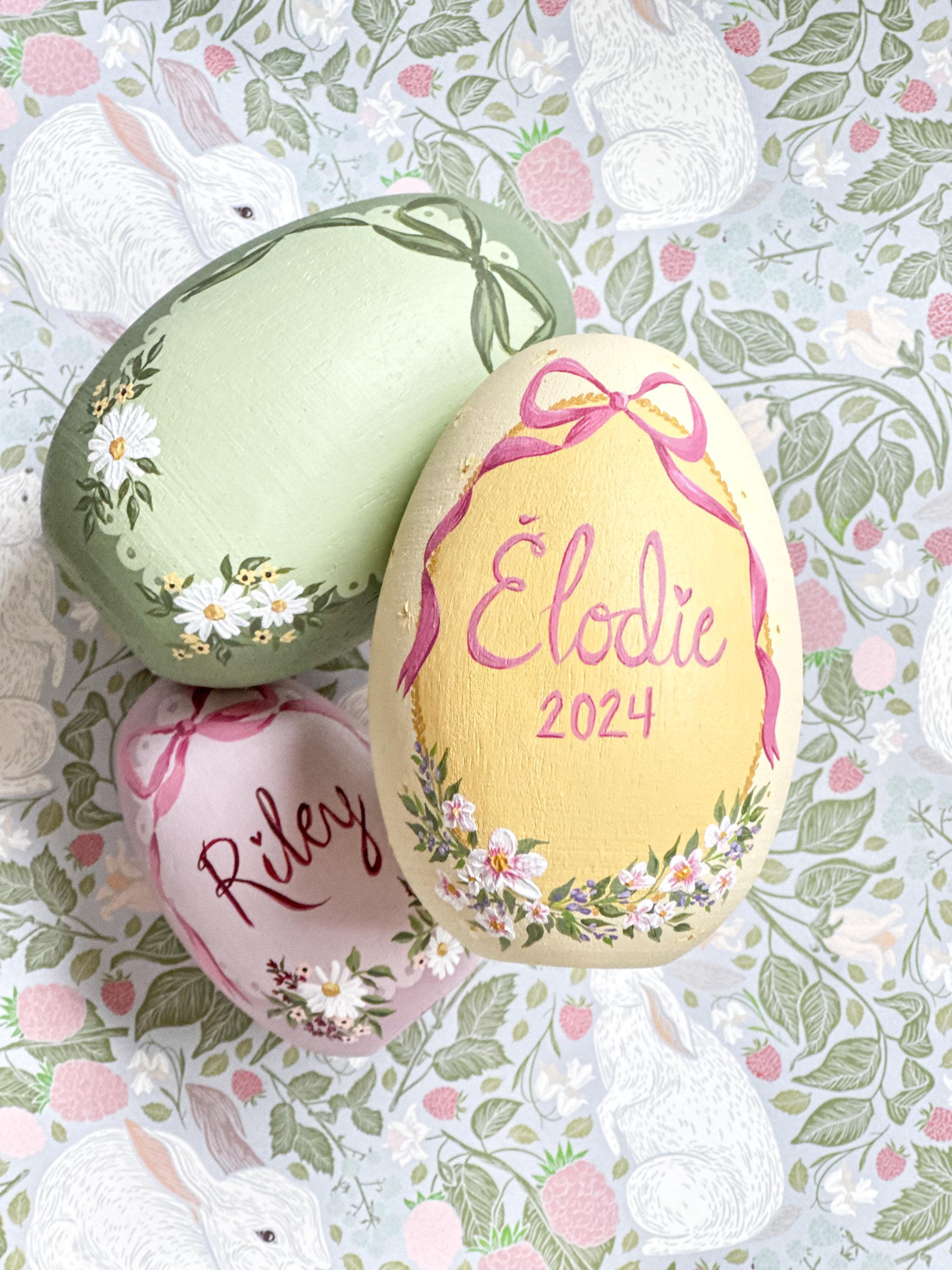 Hand-painted Ostrich-sized Monogrammed Easter Eggs - Etsy