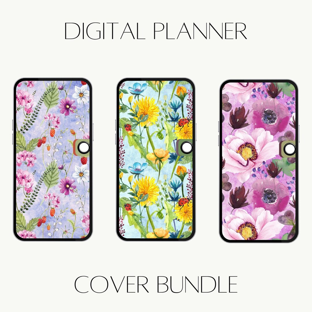 Undated Cover Digital Planner Day-timer Schedule Goodnotes Watercolour ...
