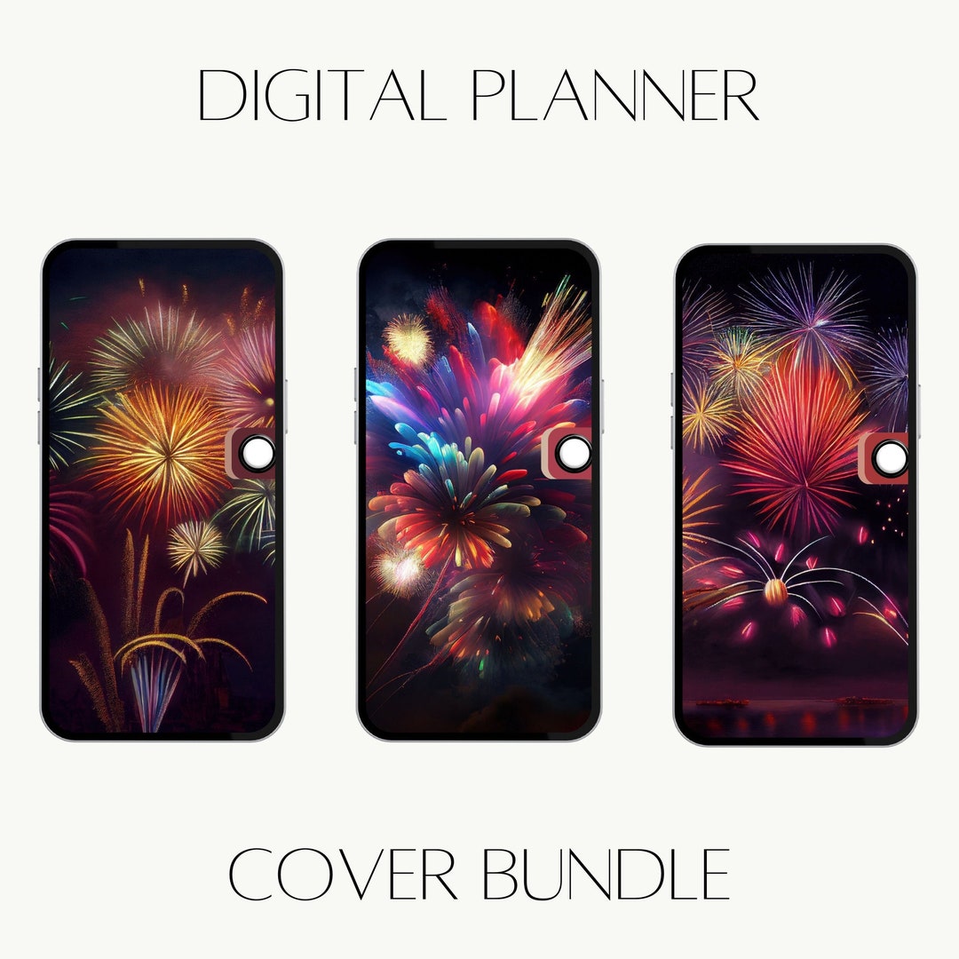 Undated Cover Digital Planner Day-timer Schedule Goodnotes Fireworks ...