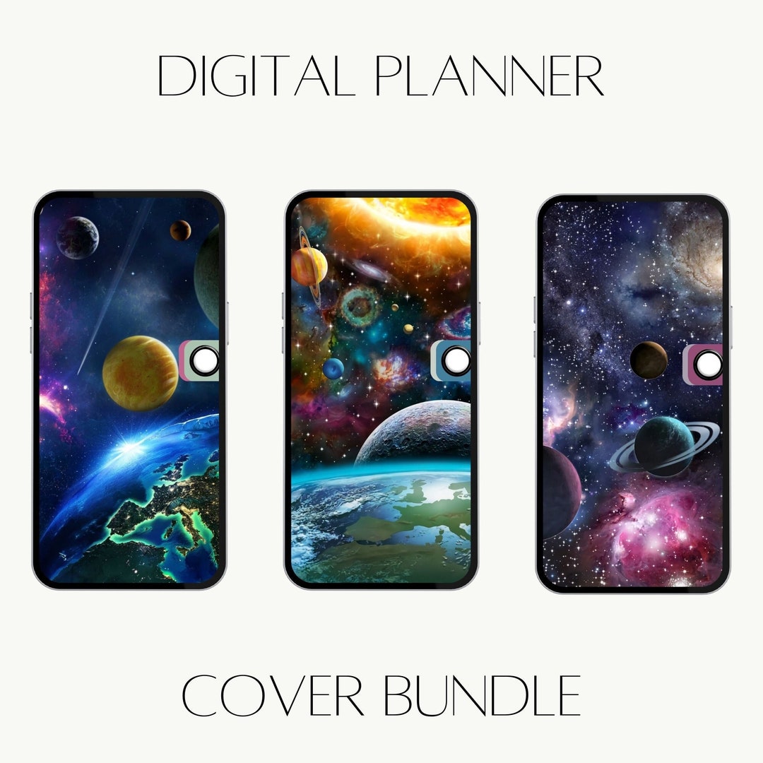Undated Cover Digital Planner Day-timer Schedule Goodnotes Galaxy Theme ...