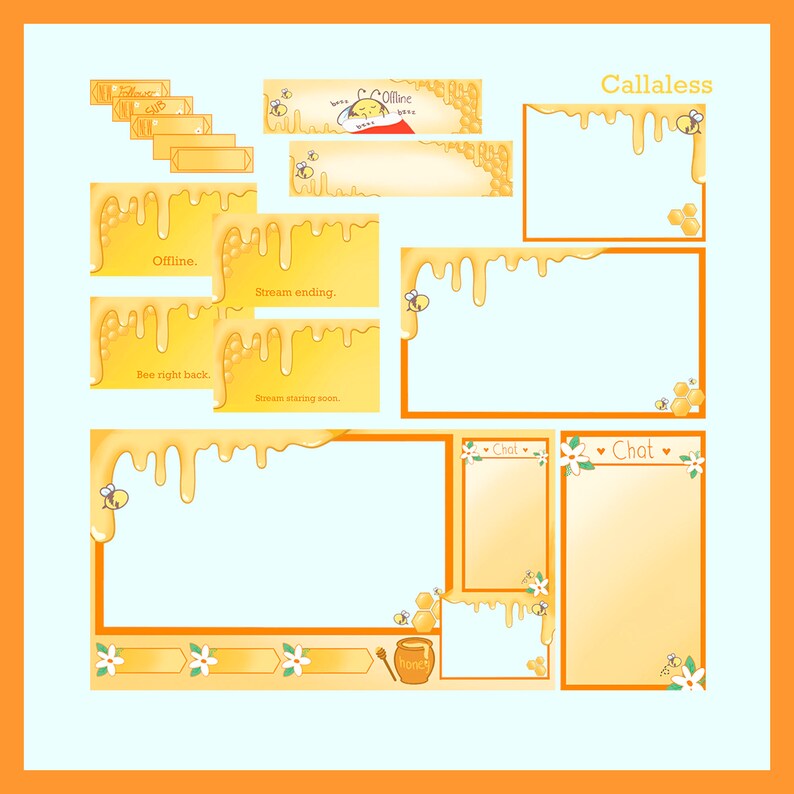Twitch Bee Overlay Package Cute Yellow Honey Theme Stream - Etsy