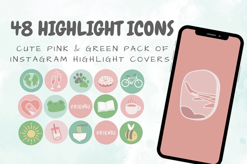 48 Cute Instagram Highlight Covers Trendy Icons PNG - Etsy