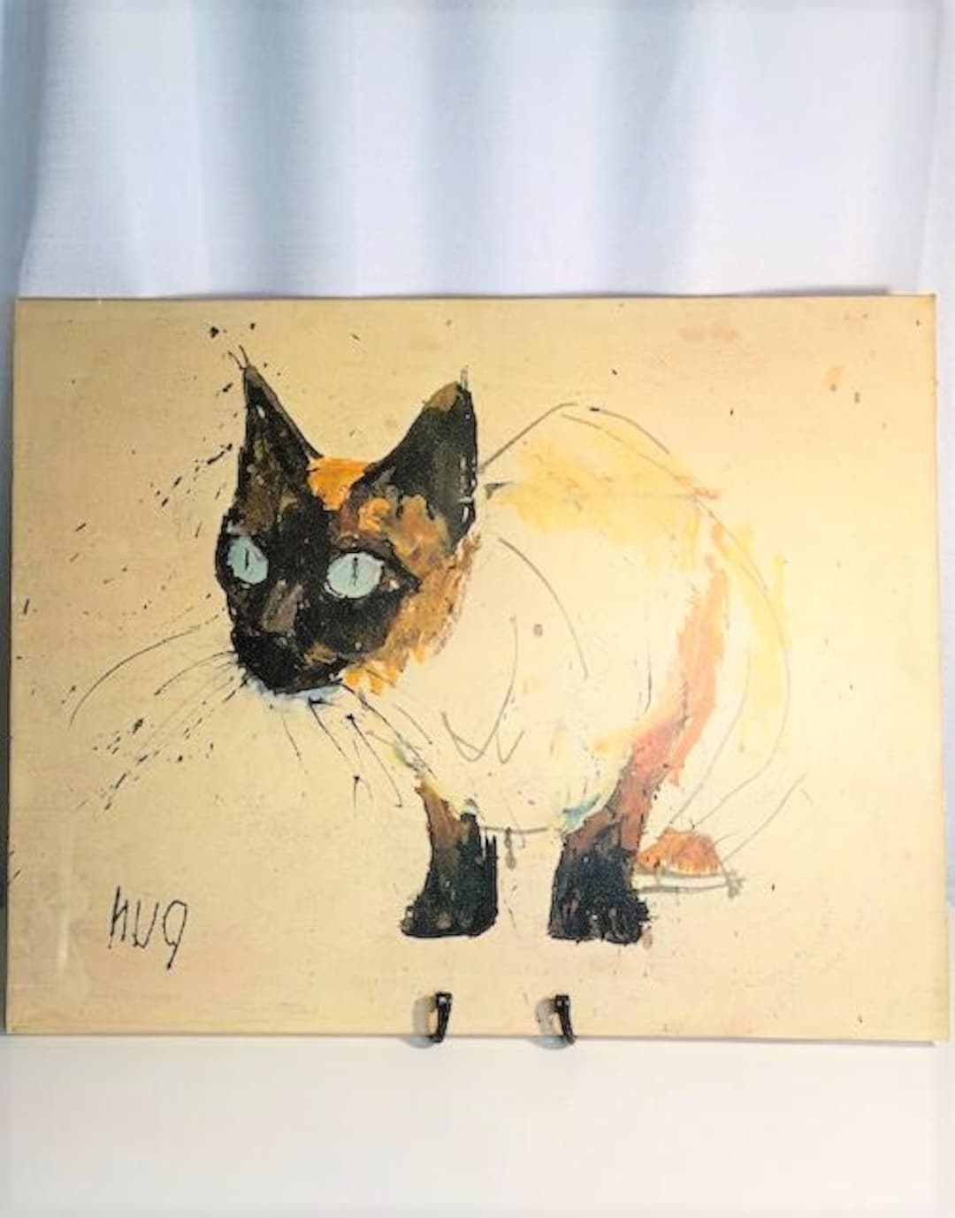 Fritz Rudolph Hug Siamese Cat Oil Painting on Canvas Wall Art | Vintage ...
