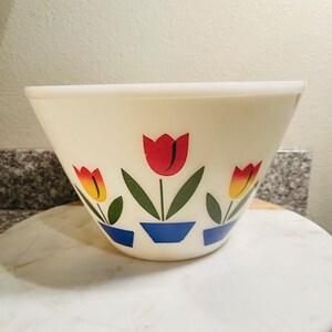 Vintage Fire King Tulip Pattern Splash Proof Single Largest Nested ...
