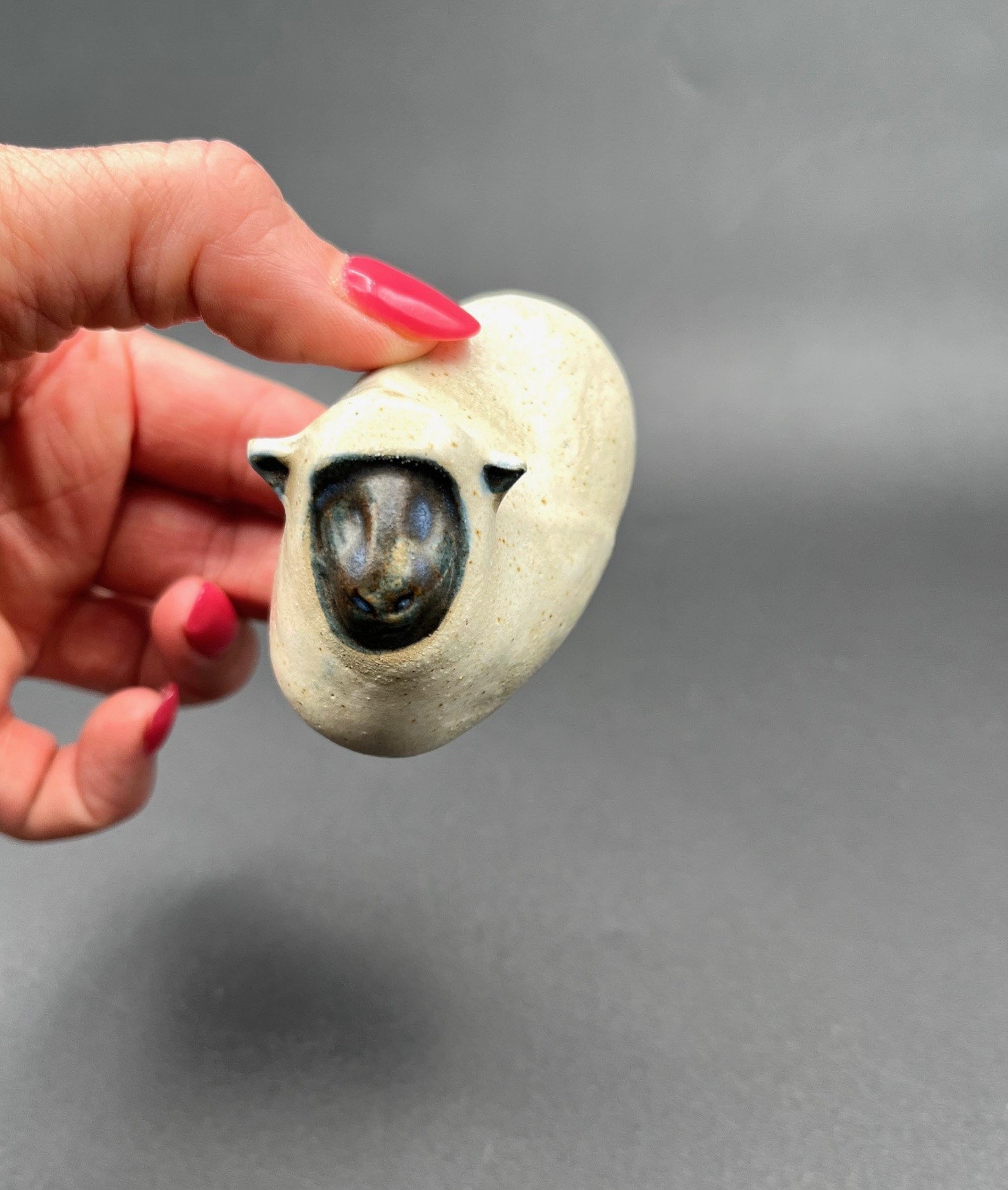 UK Tremar Pottery Stoneware Hand Made Sheep Ewe Farm Animal Figurine ...