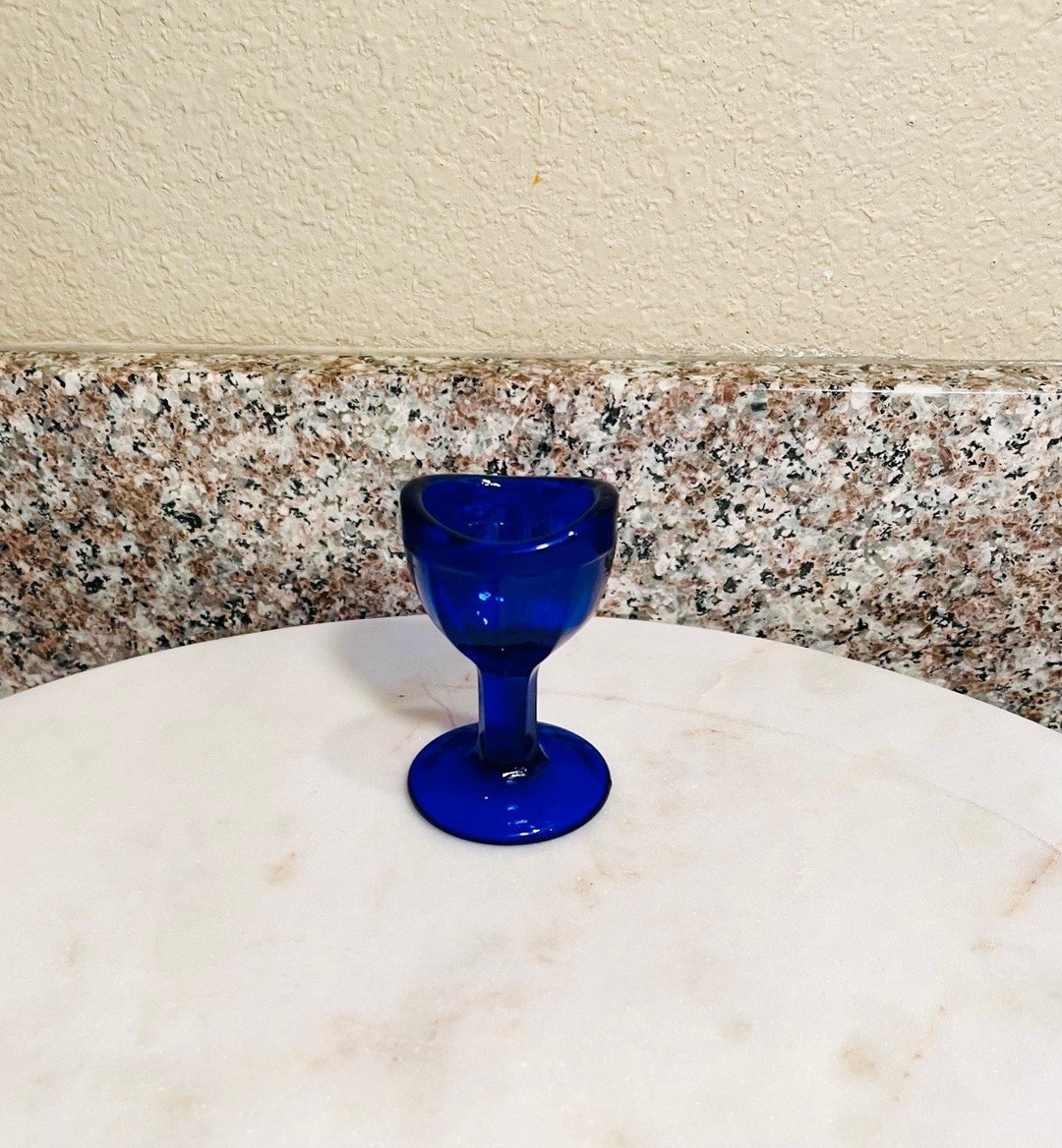 Antique Cobalt Blue Glass Eye Wash Cup Ocular Care Antique Vintage ...