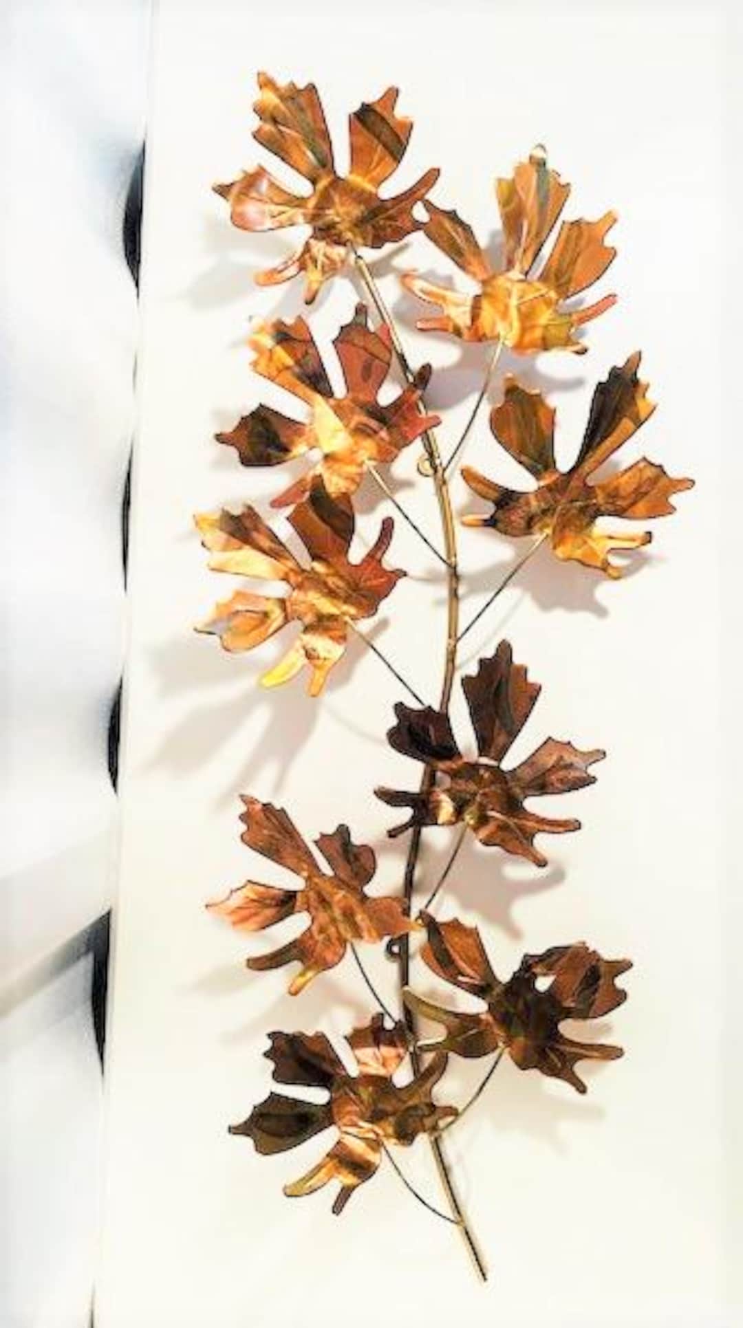 Mid Century Copper and Metal Maple Leaf Sculpture Wall Hanging ...